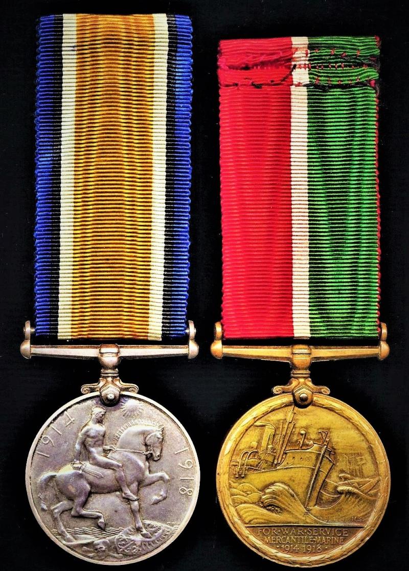 Aberdeen Medals | An 'Insch Loon' & Merchant Seaman's Great War campaign medal pair: James ...