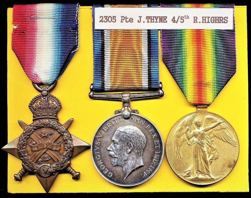 Aberdeen Medals | A 'Jock Casualty's' well documented 'Wounded at Midnight' Great War medal ...