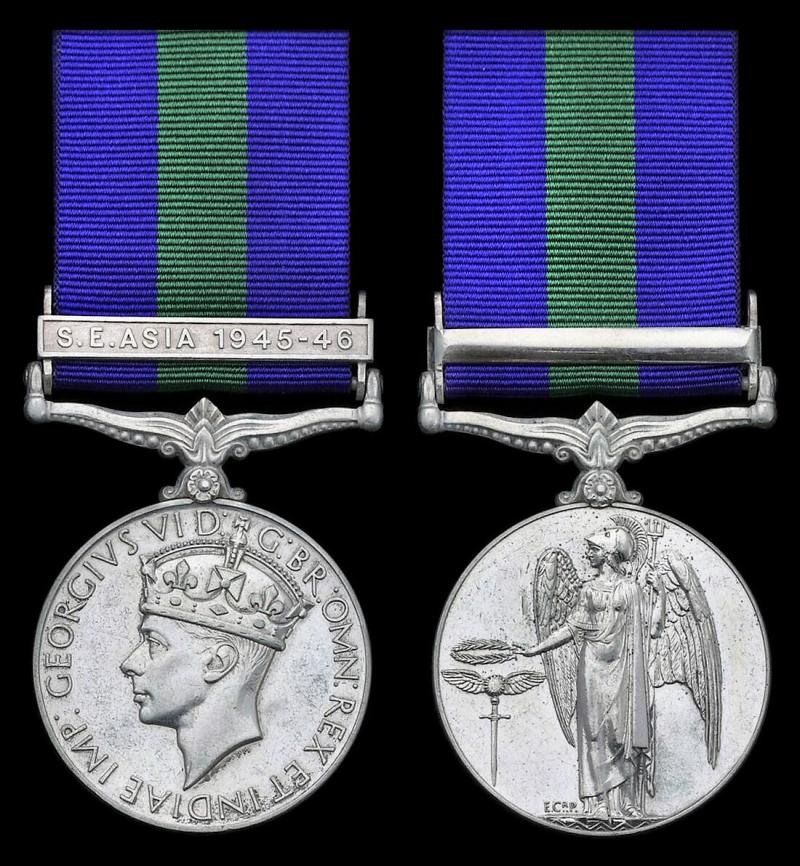 Aberdeen Medals | General Service 1918-62, 1 clasp, S. E. Asia 1945-46 ...