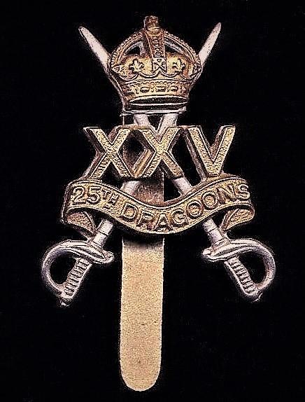 Aberdeen Medals | 25th Dragoons. Cap badge. Bi-metal. Circa 1941-1947