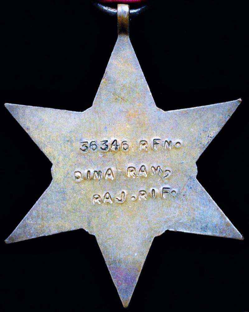 Aberdeen Medals | The 1939-1945 Star (36346 Rfn. Dina Ram, Raj. Rif.)