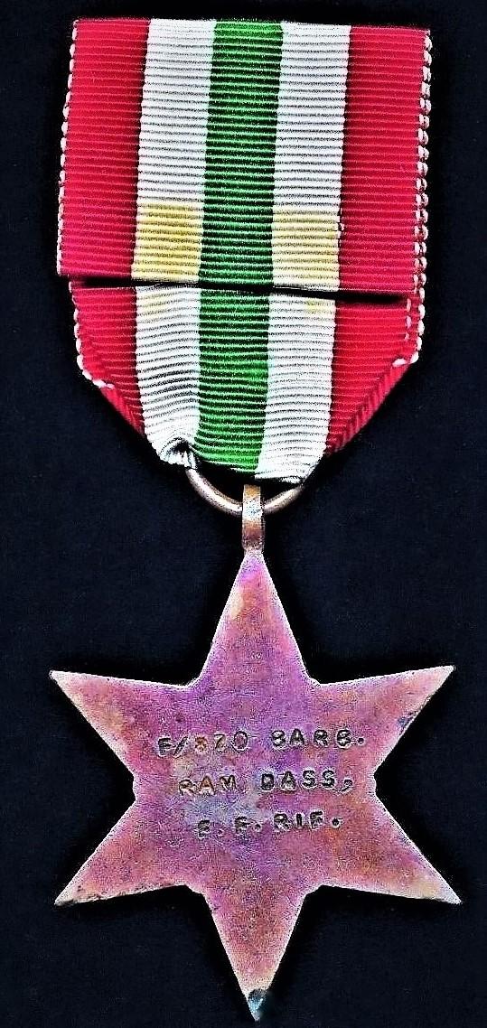 Aberdeen Medals | The Italy Star. No clasp (F/870 Barb. Ram Dass, F.F.Rif.)
