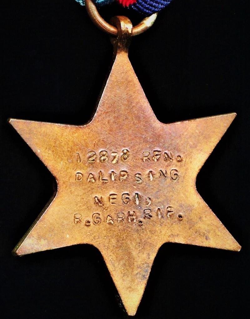 Aberdeen Medals | The 1939-1945 Star. No clasp (12878 Rfn. Dalip Singh ...