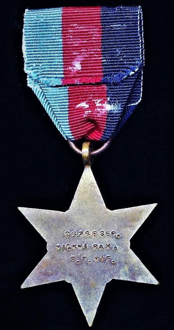 Aberdeen Medals | The 1939-1945 Star. No clasp (26748 Sep. Milkhi Ram ...