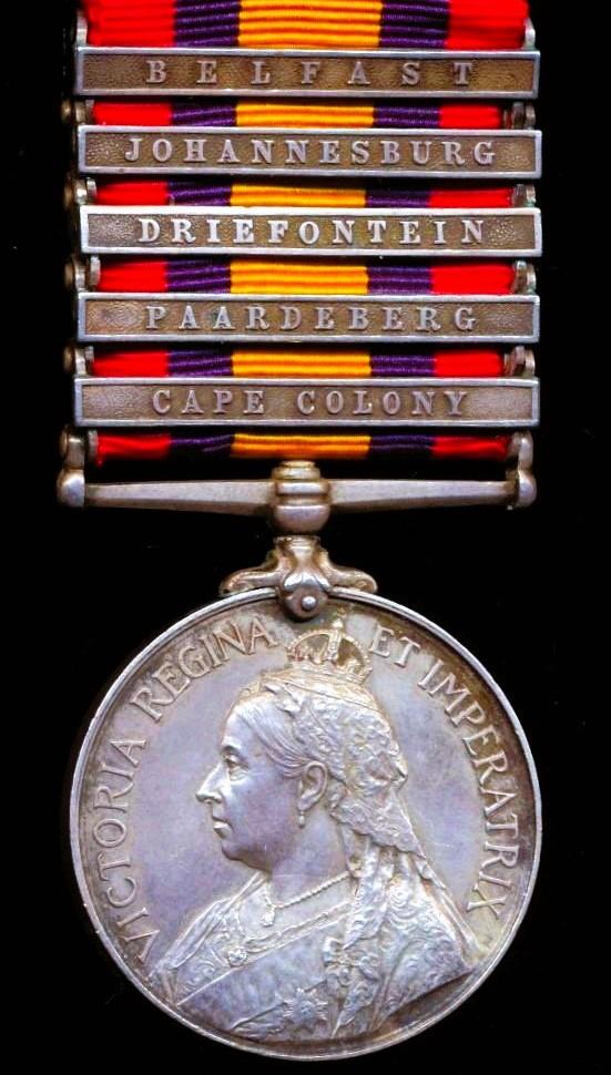Aberdeen Medals | Queens South Africa Medal. Silver issue with 5 x ...