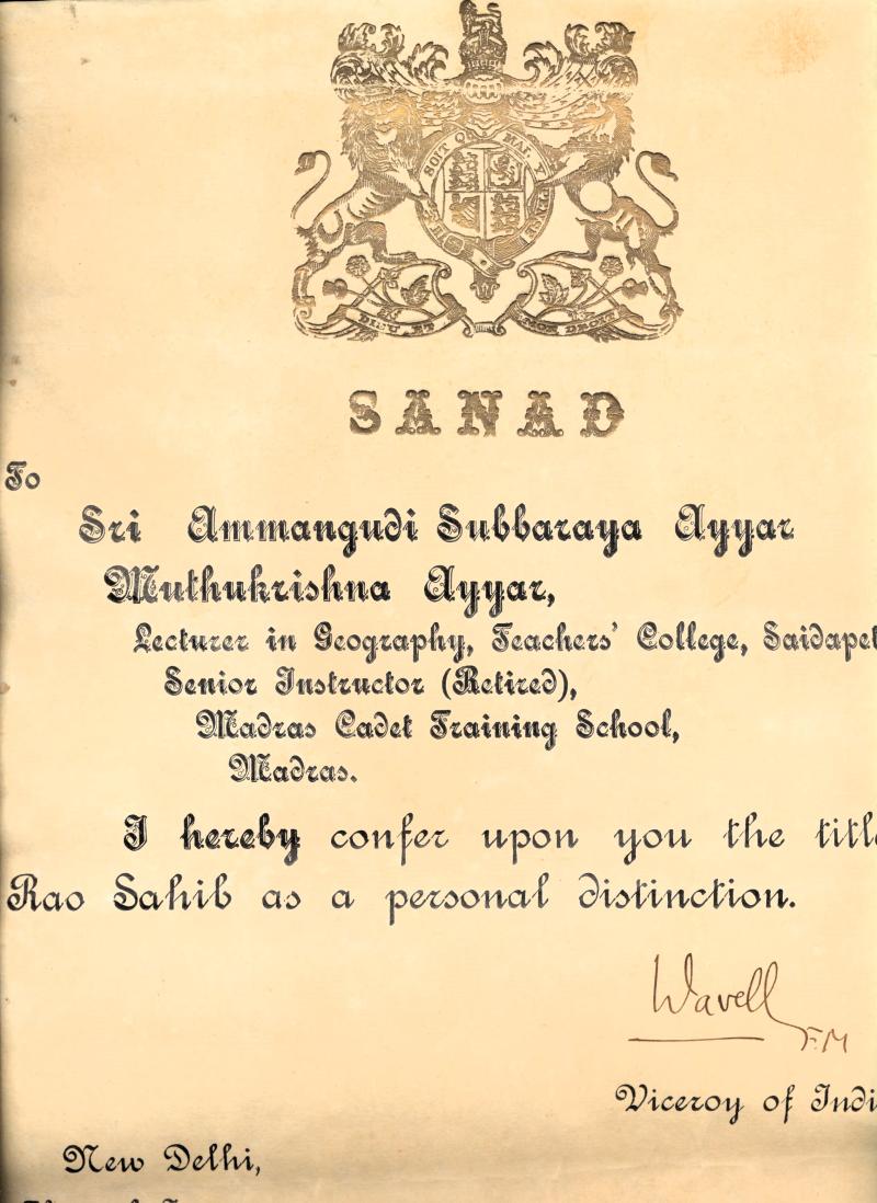 Aberdeen Medals | India Title Badge: Sanad (award document) in vellum ...