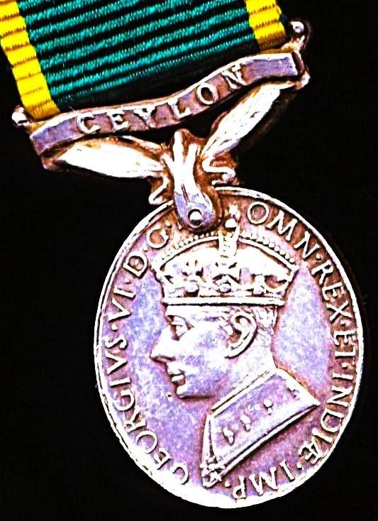 Aberdeen Medals | Ceylon Colony: Efficiency Medal. GVI obverse 1st type ...