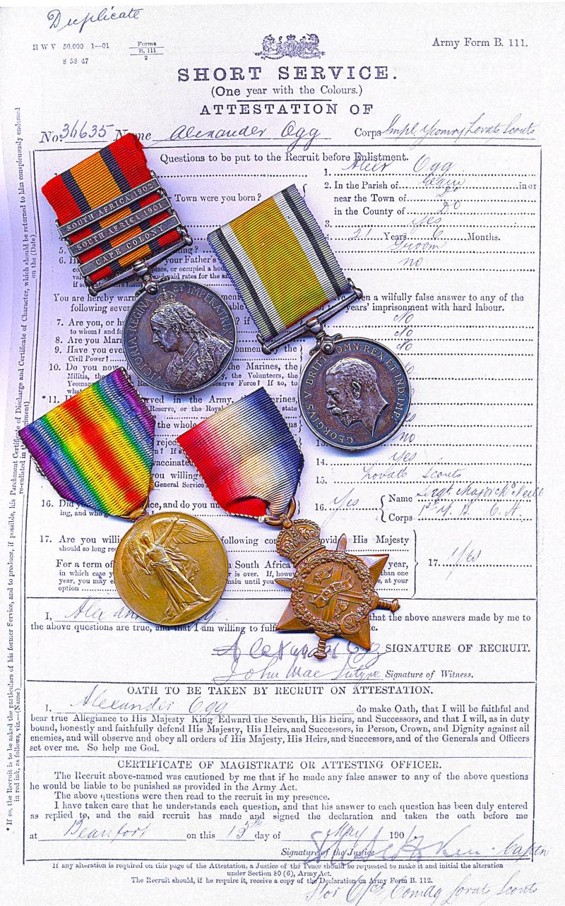 Aberdeen Medals | A campaign medal group of 4 to a former Lovat Scout and later 'Old ...